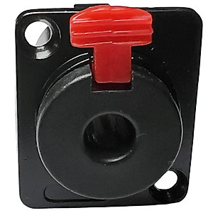 CESS Black 1/4" Jacks TS and TRS Panel Mount Jack Locking Style D Series Size - 1/4 Inch Female Stereo and Mono/TRS and TS Audio Socket - 6.35mm Stereo and Mono Socket (4 Pack)