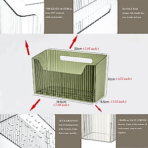 Set Of 2 Storage Organizer Bins Wall Mounted Organizer Basket, Shower Caddy Stackable Clear Plastic Makeup Organizer Adhesive Hanging Bin for Bathroom, Kitchen, Cabinet, Pantry, BPA Free, Large, Clear