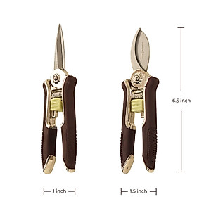 Winslow&Ross Garden Pruning Shears Set - 2 Pack, 1 Bypass Pruner+1 Anvil Pruner, Professional Garden Shears for Cutting Flowers, Bonsai, Fruits Picking