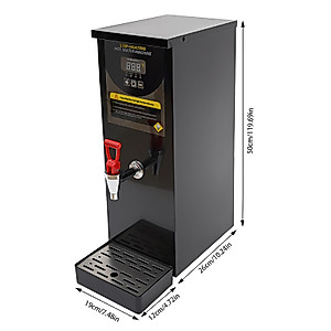 LOHISHILO Commercial Milk Frother 2000W 8L Electric Steam Milk Frothing Machine Steam Boiling Water Machine, Milk Foam Espresso Machine with LED Display for Coffee Milk Tea Dessert, Black