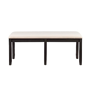 Linon Jordan Wood Backless Bench in Dark Charcoal Gray