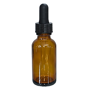 (Pack of 108) 1 oz. Amber Boston Round with Black Glass Dropper