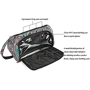 Pacmaxi Yarn Storage Knitting Organizer Carrying Yarn Holder Lightweight Yarn Storage Bag Portable Knitting Organizer for Cotton Yarns, Crochet Hooks, Knitting Needles(Up to 10 Inch)(Bag Only) (Blue)