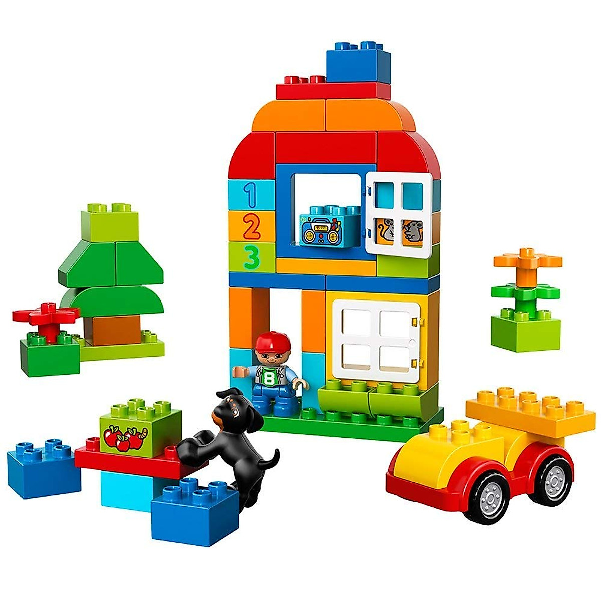 LEGO DUPLO All-in-One-Box-of-Fun Building Kit 10572 Open Ended Toy for Imaginative Play with Large Bricks Made for Toddlers and preschoolers (65 Pieces)
