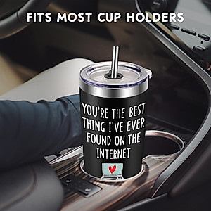 GSPY Wine Tumbler, Husband Gifts, Boyfriend Gifts - Mothers Day Gifts for Girlfriend, Wife - Funny Anniversary, Fathers Day, Birthday Gifts for Her, Him - Best Thing I Found on the Internet