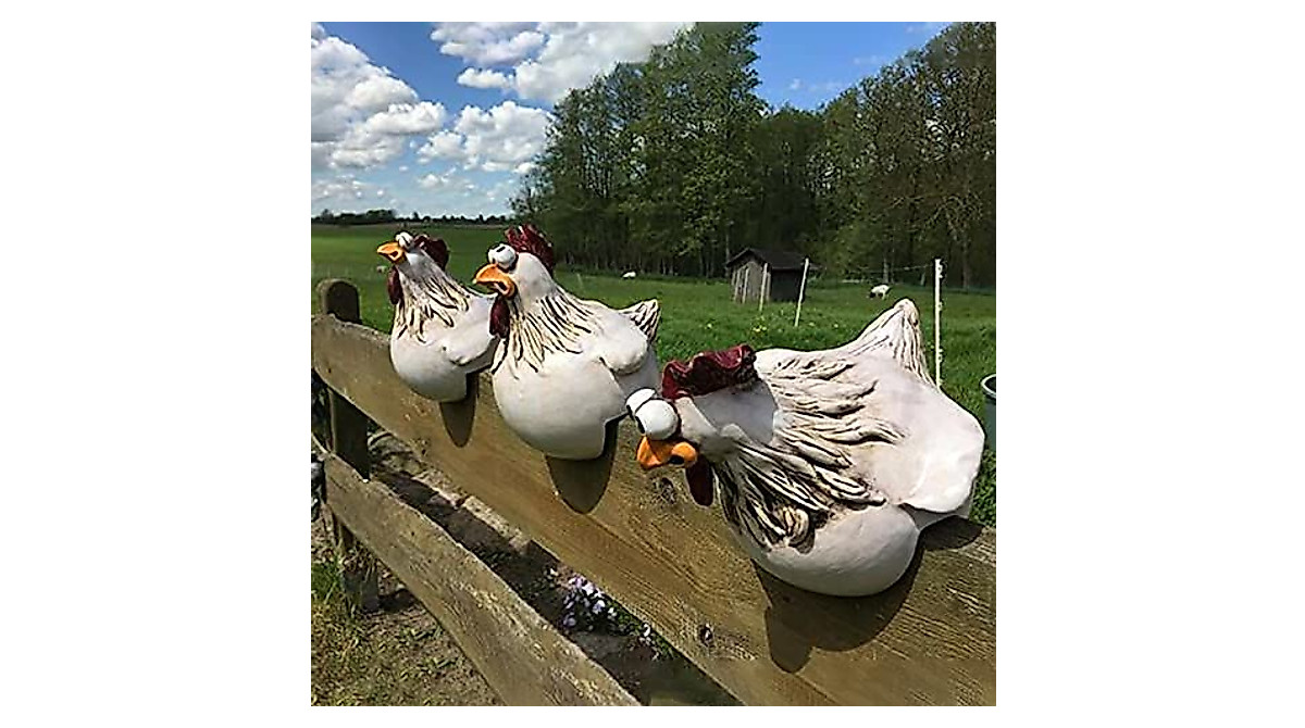 Funny Chicken Garden Statues - Durable Resin Yard Decor