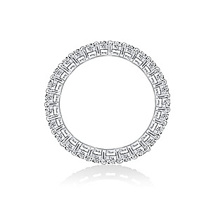 Amazon Essentials Platinum Plated Sterling Silver All-Around Ring set with Round Infinite Elements Cubic Zirconia (1 cttw), Size 9, (previously Amazon Collection)