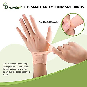 MountainAir Gel Wrist Thumb Brace, 4 PCs - Waterproof Wrist Brace to Fit Left Right Hand - Thumb Support Braces Cool Wrap for Arthritis & Carpal Tunnel Pain Relief – Latex Rubber Thumb Brace