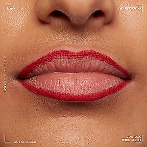 NYX PROFESSIONAL MAKEUP Line Loud Lip Liner, Longwear and Pigmented Lip Pencil with Jojoba Oil & Vitamin E - Rebel Red (Warm Red)