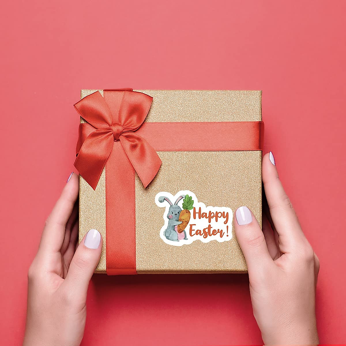 360 PCS Easter Bunny Stickers 4 Design,Cute Small Business Envelopes Stickers for Handmade Goods/Bags Business Packages,Easter Day Theme Small Shop Business Stickers for Envelopes Seals -Carrot