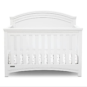 Delta Children Simmons Kids SlumberTime Emma 4-in-1 Convertible Baby Crib N More - Greenguard Gold Certified, Bianca White