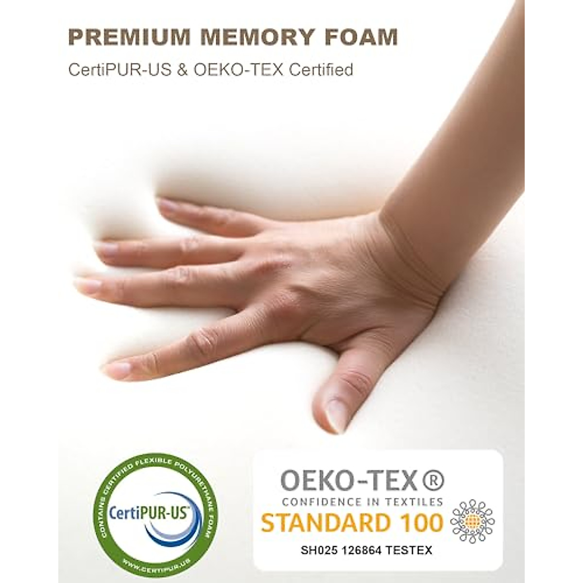 Zenzy 4" Full Extra Long Firm Memory Foam Mattress Topper, [Removable] [Washable] Cover and [Adjustable] Straps, CertiPUR-US Certified Firm Mattress Topper Full XL for Pain Relief- Dark Gray