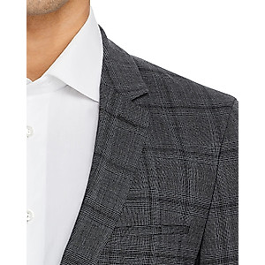 Hugo Boss Mens Extra Slim Fit Washable Fabric Plaid Sport Coat 40 Long Charcoal