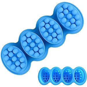 Sdmnsg-T 3D Silicone Massage Bar Soap Molds, Handmade Soap Molds for Soaps Making, Soap Molds for Soap Making - Rectangle, Blue