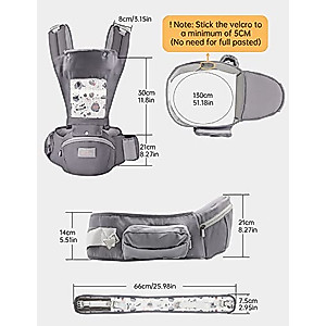 Baby Carrier Newborn to Toddler, Mumgaroo Ergonomic 6-in-1 Baby Carrier with Hip Seat Complete All Seasons, Adjustable & Removable Baby Holder Backpack with Baby Hood 0-36 Months (Grey)