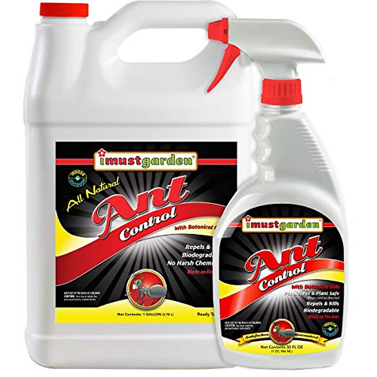 I Must Garden Ant Control - Kills & Repels - Pet & People Safe - Fast-Acting Natural Ant Repellent Spray for Indoor & Outdoor Use - 32oz Spray