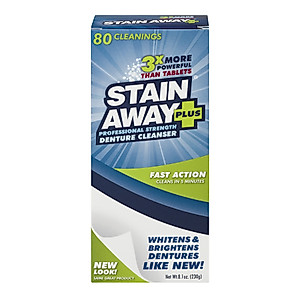 STAIN-AWAY PLUS DENTURE CLEANSER 8.4 OZ