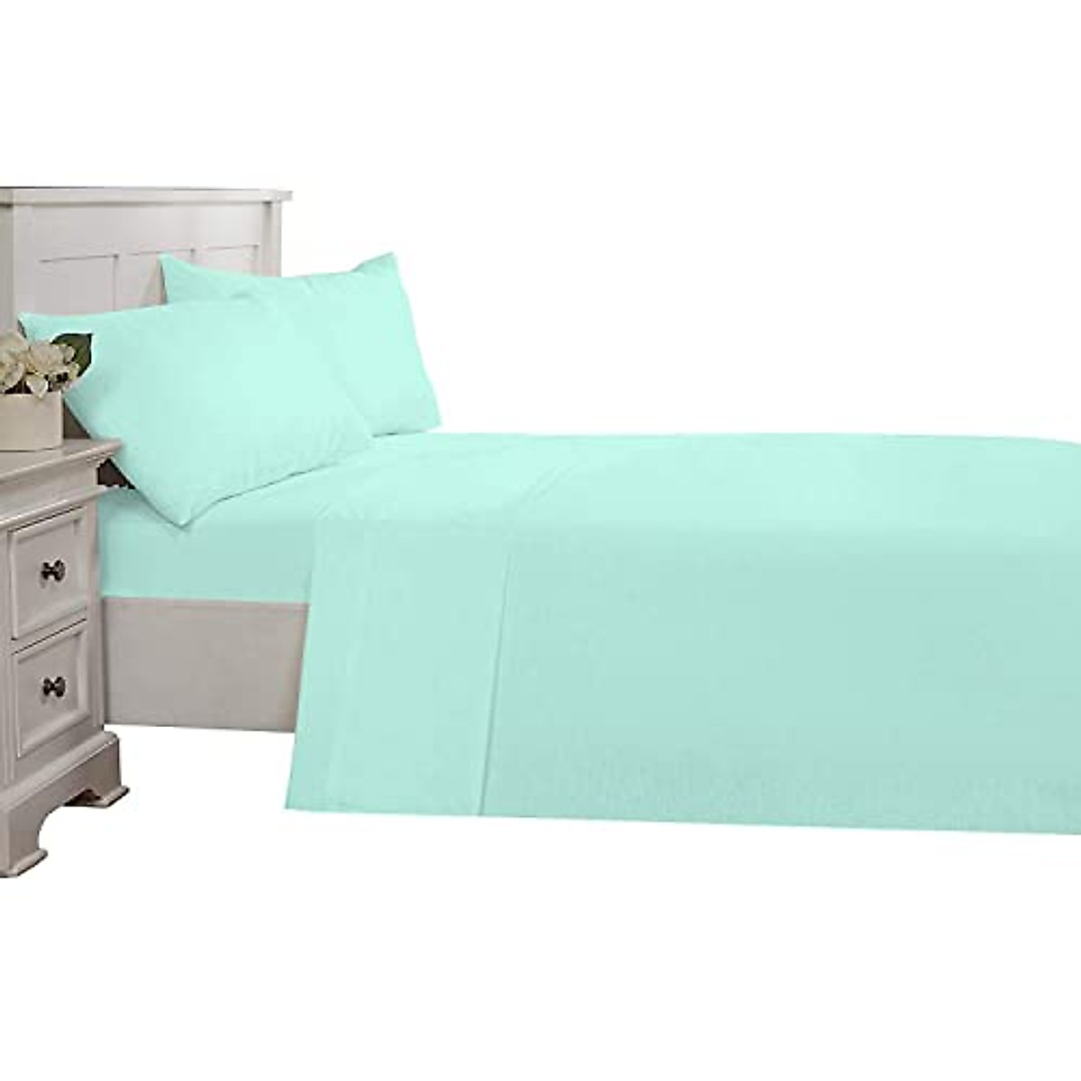Kavy Beddings 6 Piece Bedding Sheet Set Full Size 10 Deep Pocket Bed Sheets 1000 Thread Count, 100% Egyptian Cotton (Aqua Blue)