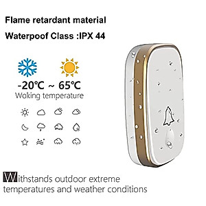 Wireless Doorbell, 1,000ft Range Loud Enough with 5Volume Levels and Mute Mode Door Chimes LED Flashing