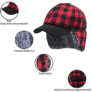 Winter Ear Flap Ushanka Fur Trapper Hat Winter Warm Cadet Baseball Cap for Men Women