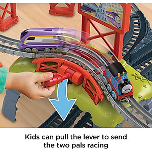 Thomas & Friends Diecast Toy Train Set Race for the Sodor Cup Track Playset with Thomas & Kana Engines for Pretend Play Kids Ages 3+ Years