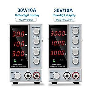 Adjustable DC Power Supply 30V 10A LED Digital Display Lab Power Supply 60V 5A Voltage Regulator 120V3A for Phone Repair(4Digits 120V 3A)