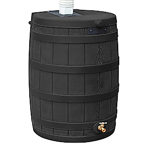 Good Ideas RW50-BLK Rain Wizard Rain Barrel 50-Gallon, Black