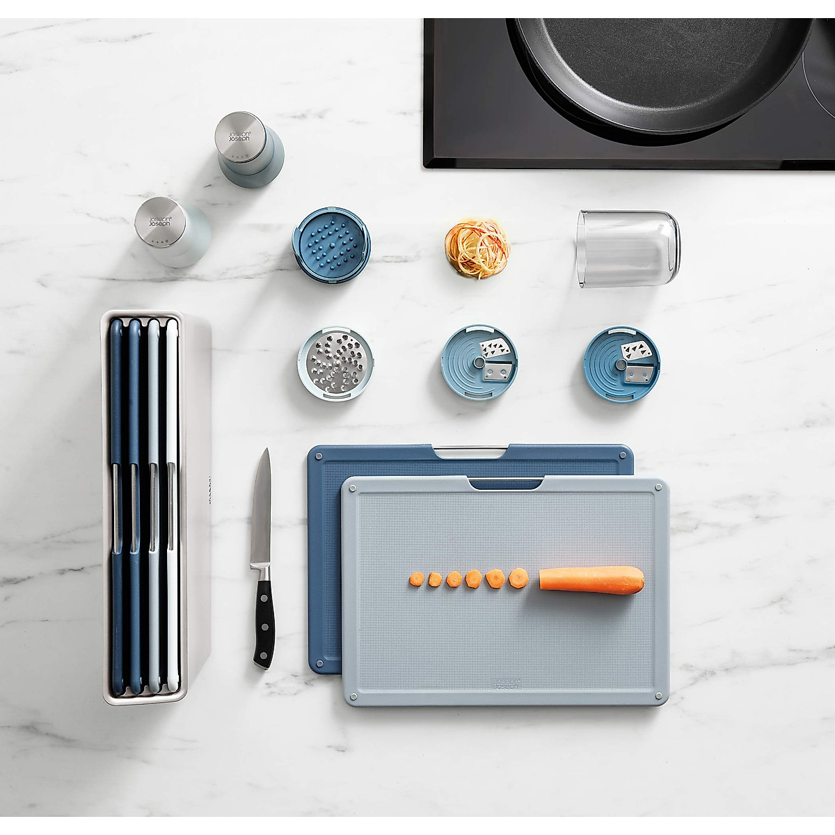 Joseph Joseph Milltop Non-Spill Salt & Pepper Mill Set-Editions (Sky), Regular