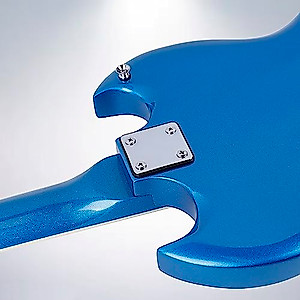 Leo Jaymz 39 Inch Double Cut Solid Body Electric Guitar - Poplar Wood Body，Maple Neck and Composite Ebony Fretboard (DC Navy Blue)