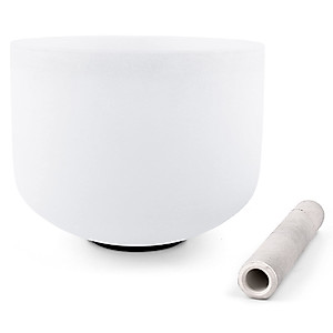 Crystal Singing Bowl, 8 Inch 440Hz Sound Bowl C Note Root Chakra Bowl, Crystal Bowl Sound Healing with O-Ring Mallet for Meditation Yoga