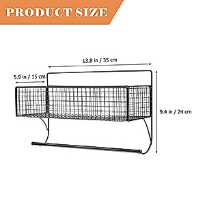 Hemoton Bathroom Towel Rack Grid Basket: Wall Wire Basket with Towel Bar Wall Organizer Shelf Iron Towel Holder for Home Office Wall Storage
