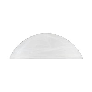 Aspen Creative 23514-11, Alabaster Replacement Glass Shade for Medium Base Socket Torchiere Lamp, Swag Lamp, Pendant and Island Fixture. 9-7/8" Diameter x 3-1/2" High.