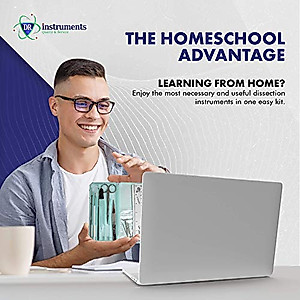 DR Instruments 61936PCT Precision Dissection Kit - 25-Piece Biology Kit - 8 Stainless Steel Instruments - Extra Blades & T-Pins - Biology Students & Faculty - Autoclavable Case in Assorted Colors