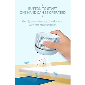 OIF Desktop Vacuum Cleaner, Table Vacuum Cleaner,Mini Table dust Sweeper Convenient Two AA Batteries Cordless&360º Rotatable Design for Keyboard/Home/School/Office