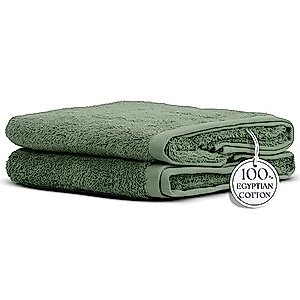 Sage Green Hand Towels - Made from 100% Pure Egyptian Cotton - 600 GSM - Quick Dry and More Absorbent Than Turkish Hand Towels - Extra Large Size 19" x 35"