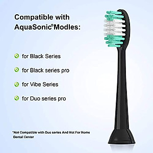 Everystep Replacement Toothbrush Heads Compatible with AquaSonic Black Series 10 Pack for Vibe Series Black Series pro, and for Duo Series pro Electric Toothbrush Black