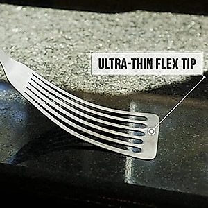 14.5'' Ultimate Nonstick Fish Spatula, TOADFISH, Stainless Steel Metal Spatula, Slotted Turner Perfect for Cooking Seafood on the Grill or Kitchen