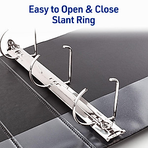 Avery Durable View 3 Ring Binder, 3 Inch Slant Rings, 1 Black Binder (17041)