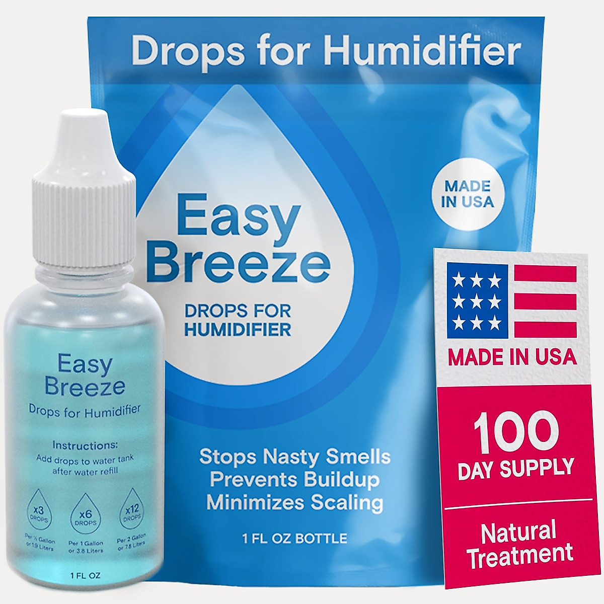 Humidifier Cleaner Drops for All Makes & Models - Made in USA Humidifier Treatment for Peak Performance - Water Humidifier Drops for Cleaning - Humidifier Solution Humidifier Water Treatment