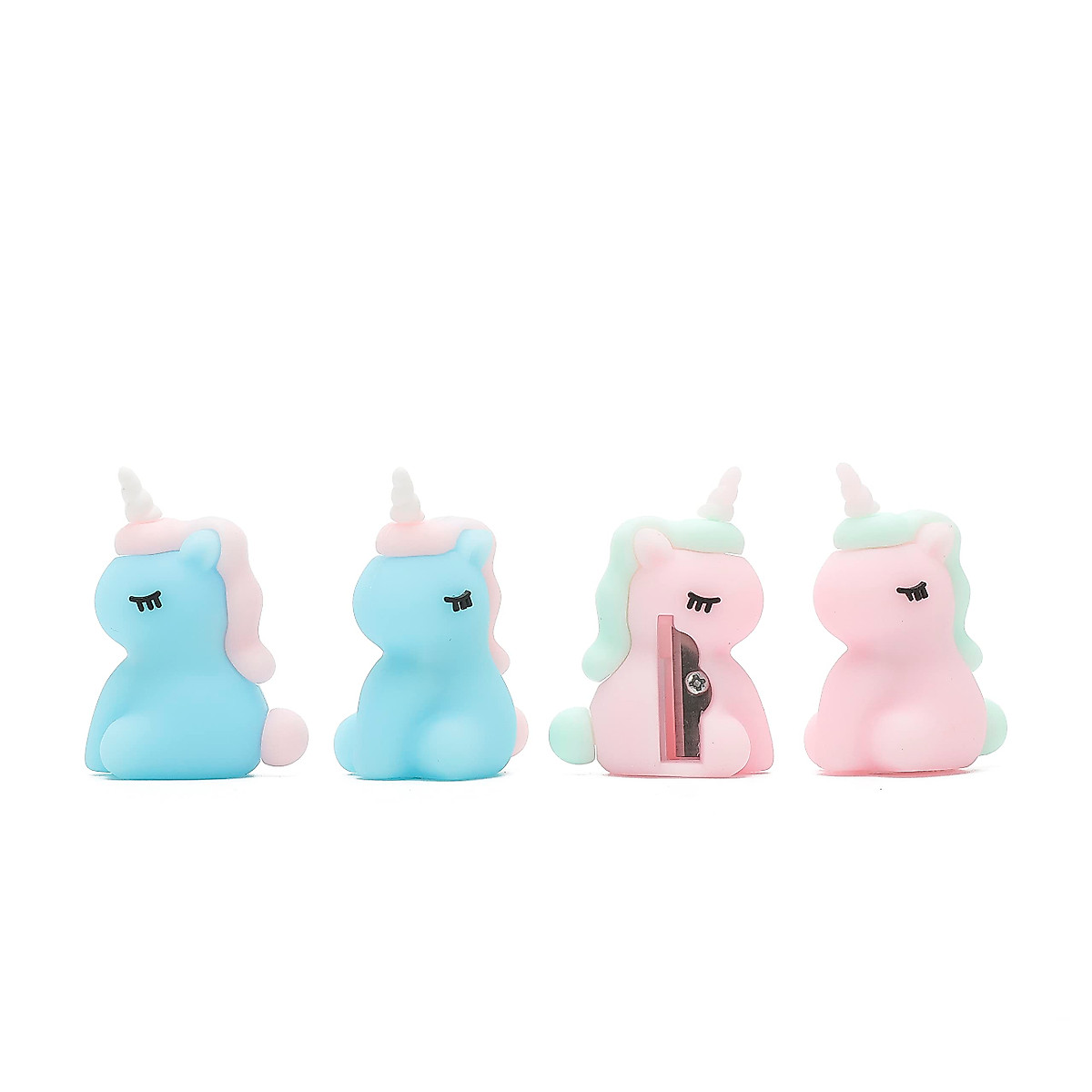 JUSIMON 4 PCS 12PCS Cute Pencil Sharpener Kawaii Manual Pencils Sharpeners Kids Cute Kawaii Pencil Sharpener Stationery for Office Home School Supplies (12pcs bennies)