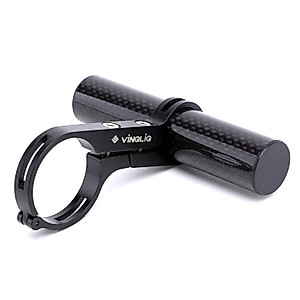 Vinqliq® Bike Cycling Lightweight Carbon Fiber Handlebar Extender Extension Lamp Holder Mount with Aluminum Alloy Bracket for Bike Mounts, GPS Units, Headlights, Cameras or Smartphone Cases (Black)