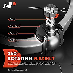 A-Premium Set of 4, Front Upper & Lower Control Arm Kit, with Ball Joint & Bushing, Compatible with Chevy & GMC & Cadillac - 2014-2020 - Silverado Tahoe Suburban Sierra Yukon (XL) Escalade (ESV)