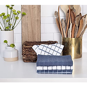 Ritz Premium Kitchen Towel Highly Absorbent, Super Soft, Long-Lasting, 100% Cotton Terry Dish Towels, Hand Towels, Tea Towels, Bar Towels, 3-Pack, 25"x15", Blue