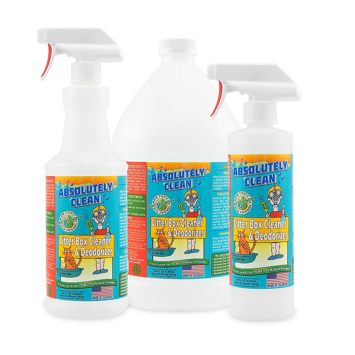 Absolutely Clean Litter Box Cleaner and Odor Eliminator, Eliminate Odors Quickly, Neutralizes Urine and Feces Odors in The Air and The Box, Make Litter Last Longer