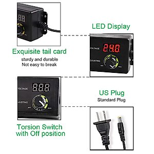 Universal 3V - 24V 1.5A 36W Adjustable DC Power Supply Adapter Speed Control Volt Display with Variable 8 Plugs and 1 Polarity Reverse Cable Cord