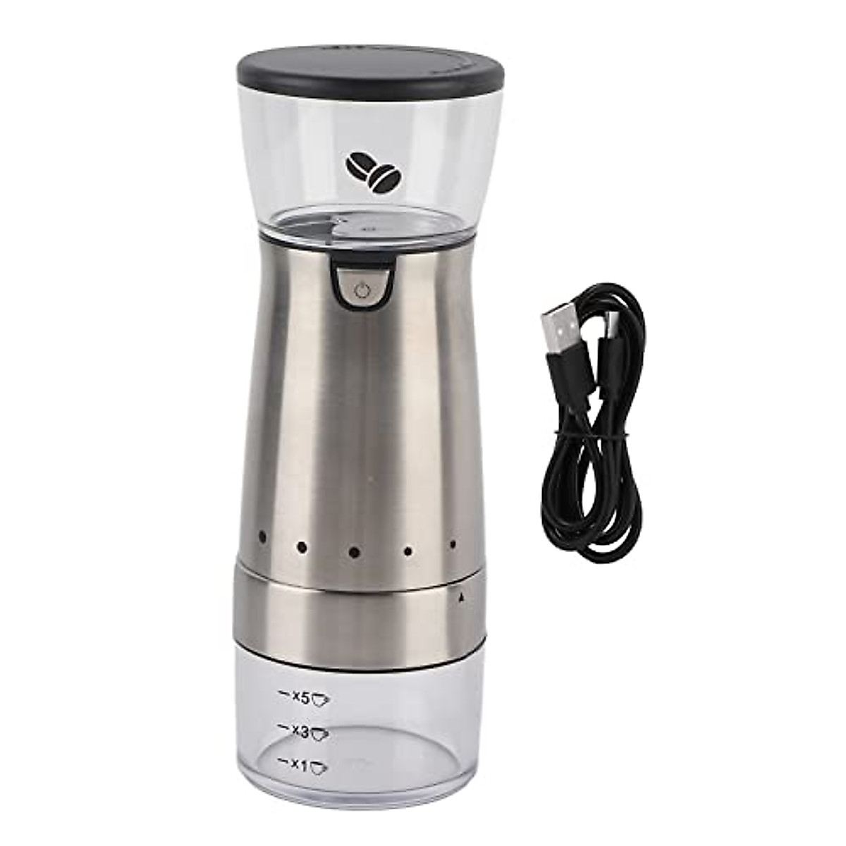 Portable Electric Coffee Grinder - USB Charging, Automatic Coffee Bean Grinder for Home and Office Use - Coffee Maker and Spice Grinder - Electric Coffee Grinding Machine