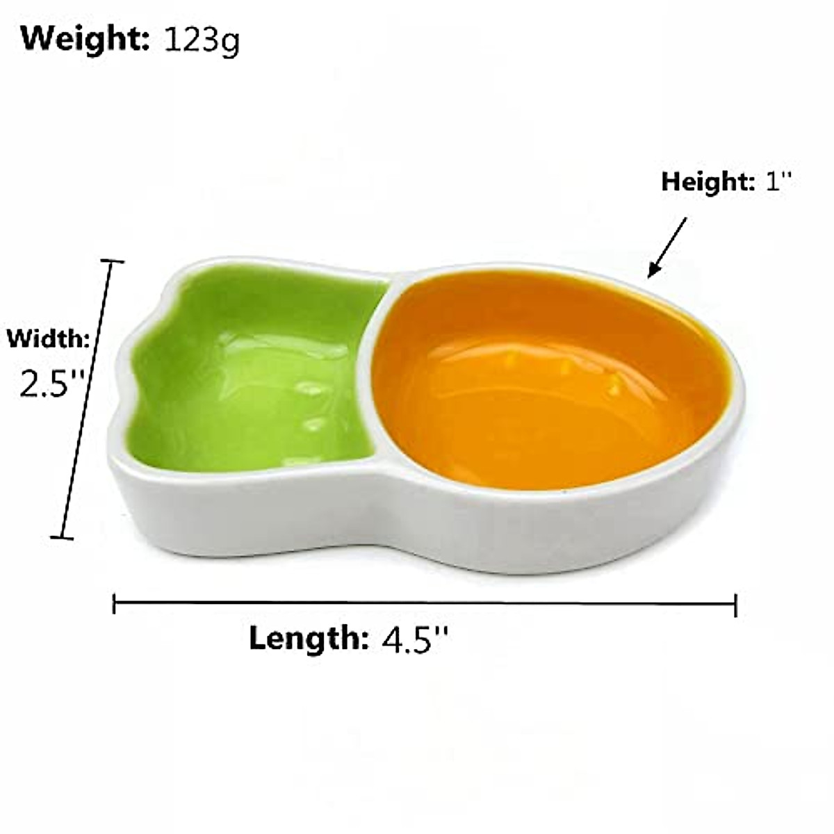 Hamster Food Bowl - Ceramic Small Animals Food Dish and Water Bowl Chew Resistant Food Bowls Water Feeder for Hamster Rat Hedgehog Gerbil Mice Squirrel Sugar Glide Birds (Small Carrot)