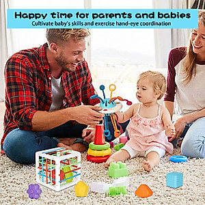 Baby Sensory Montessori Toys for 1 Year Old, 2 in 1 Silicone Pull String Toy, Toddler Travel Toys Sensory Toys for Toddlers 1-3, Baby Toys Fine Motor Skills Toys First Birthday Gift for Boys Girls