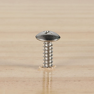 #10 x 1 Truss Head Sheet Metal Screws Wood Screws, 304 Stainless Steel 18-8, Self Tapping, 100 PCS