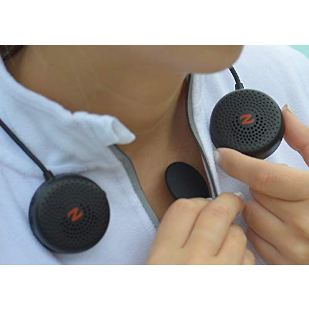 Zulu Audio Magnetic Wearable Bluetooth Speakers (Black) for Running, Bicycling, Hiking, with Microphone